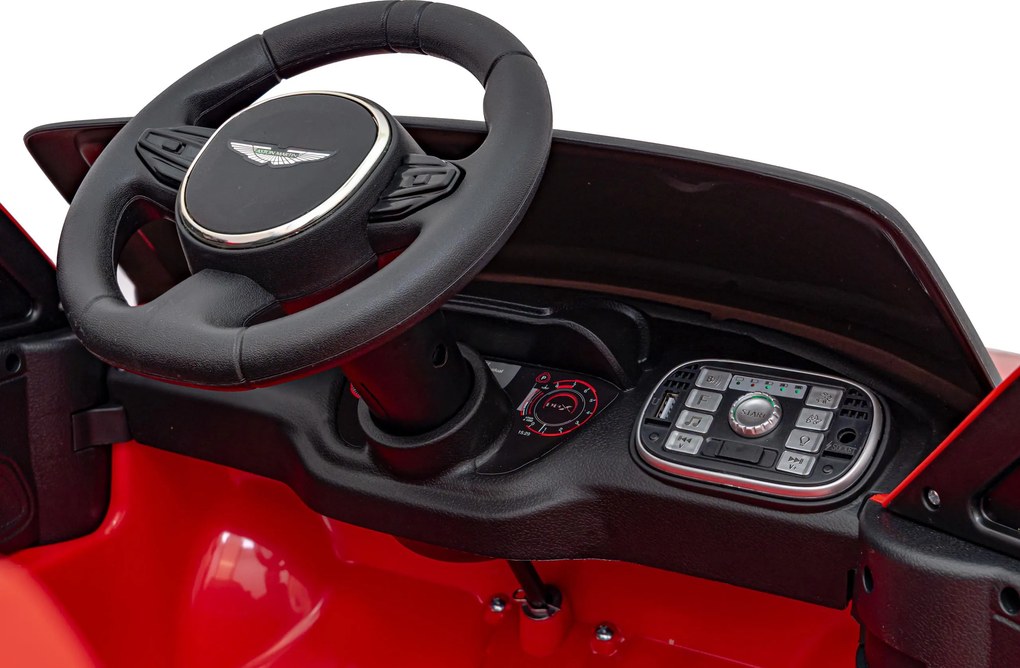 Ramiz Elektrické autíčko Aston Martin DBX pro děti červené + dálkové ovládání + EVA kola + pásy + plynulý start + audio LED
