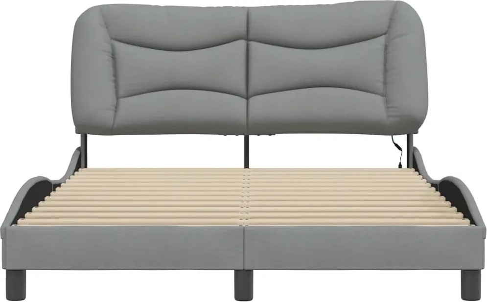 Rám postele s LED bez matrace Hvar Světle šedá 120x200 cm Látka 3213690