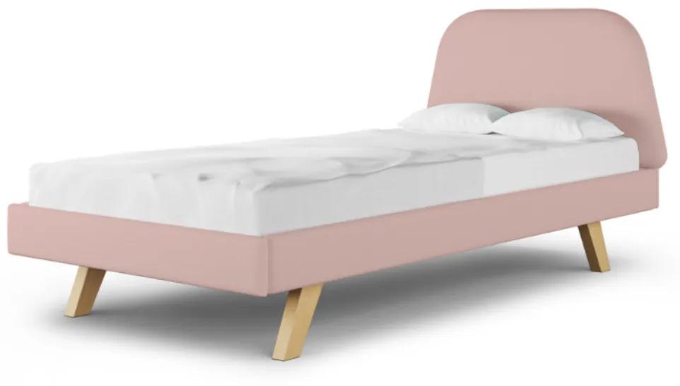 MINKO Čalouněná dětská jednolůžková postel TRAPEZE Zvolte barvu: Růžová, Zvolte rozměr: 120x200 cm