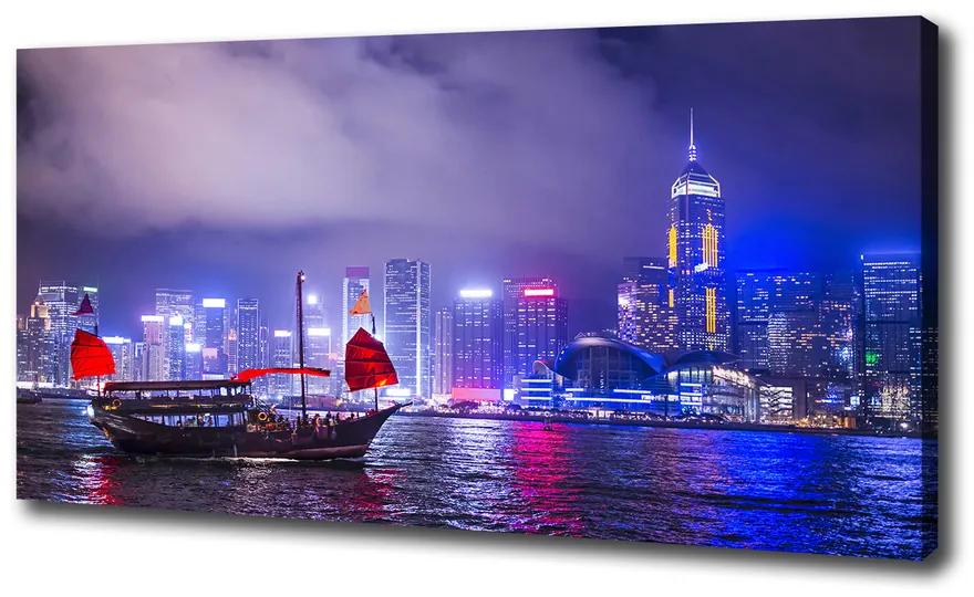 Wallmuralia Foto obraz na plátně Noční Hongkong 100x50 cm