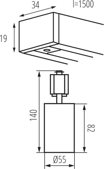 Kanlux 45927 - Bodové svítidlo v lišt. systému ALTEAR 4xGU10/10W/230V 1,5m bílá