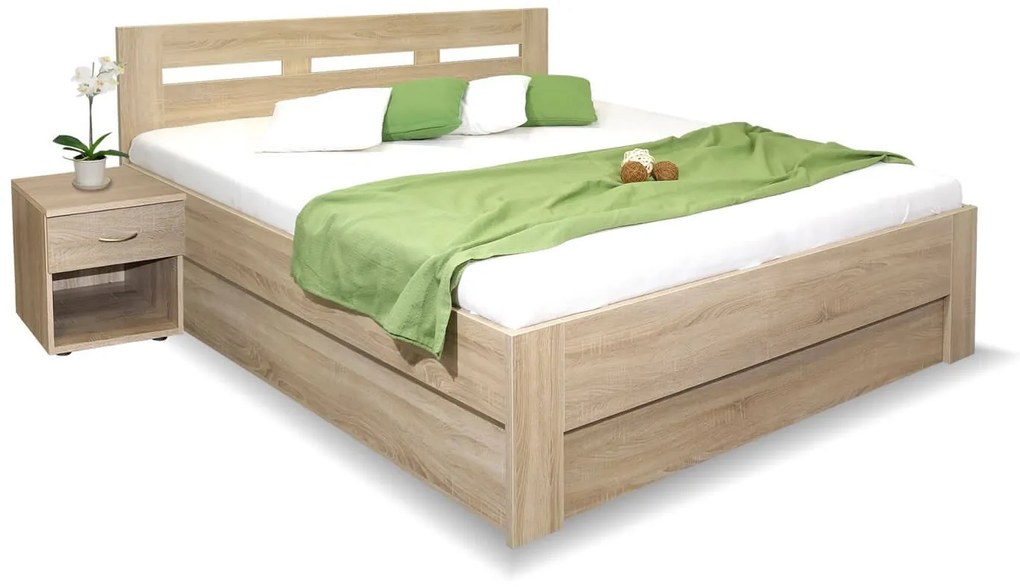 Manželská postel s úložným prostorem Pegas 160x220