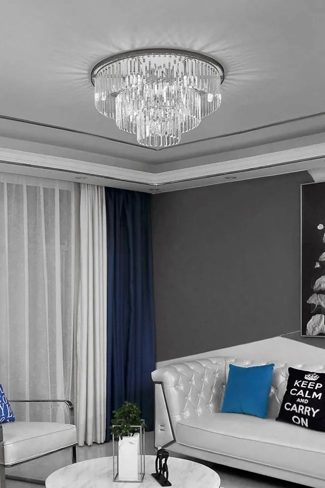 Toolight - Křišťálová stropní svítilna 7xE14 40W Glamour APP780-7C, chromová, OSW-05032