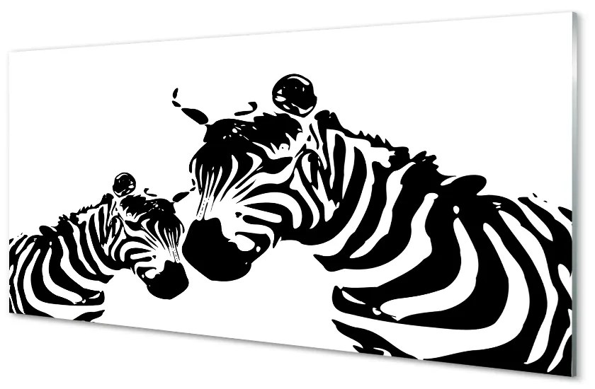 Obraz na skle malované zebra 120x60 cm