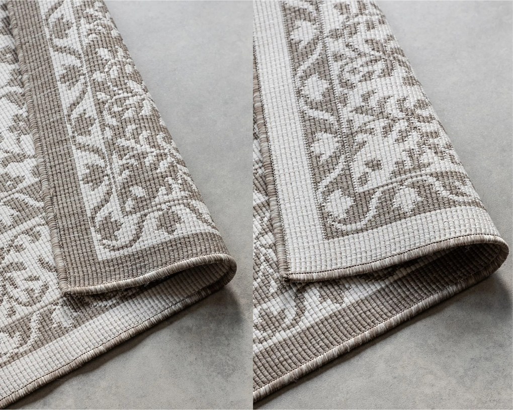 ELLE Decoration, Kusový koberec Gemini 106026 Linen z kolekce Elle – na ven i na doma, 160x230, béžová, chodba / předsíň