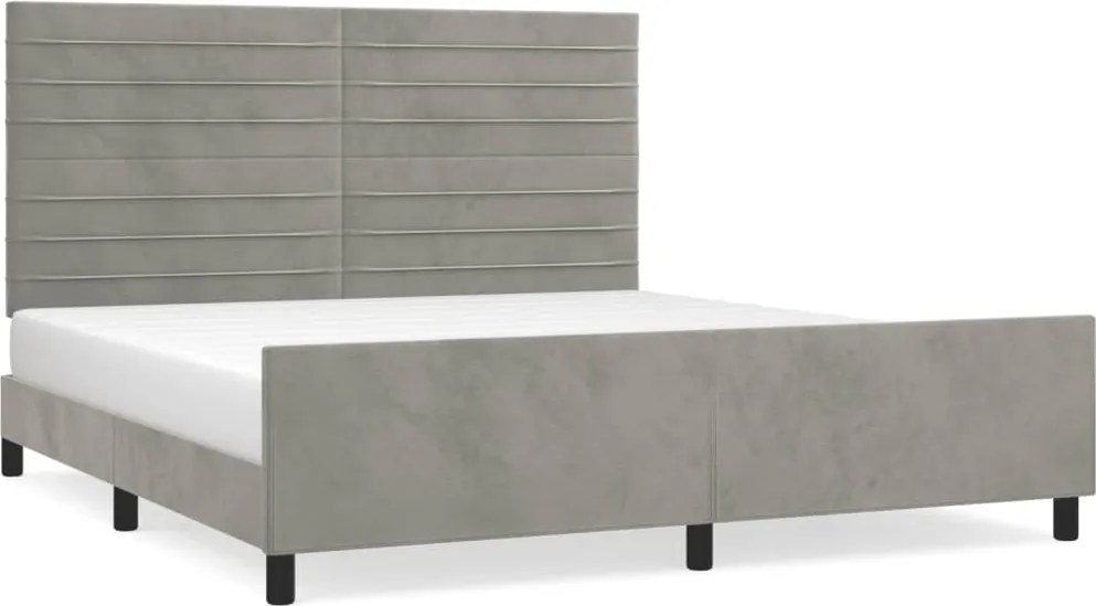 Rám postele bez matrace světle šedý 160 x 200 cm samet 3125824
