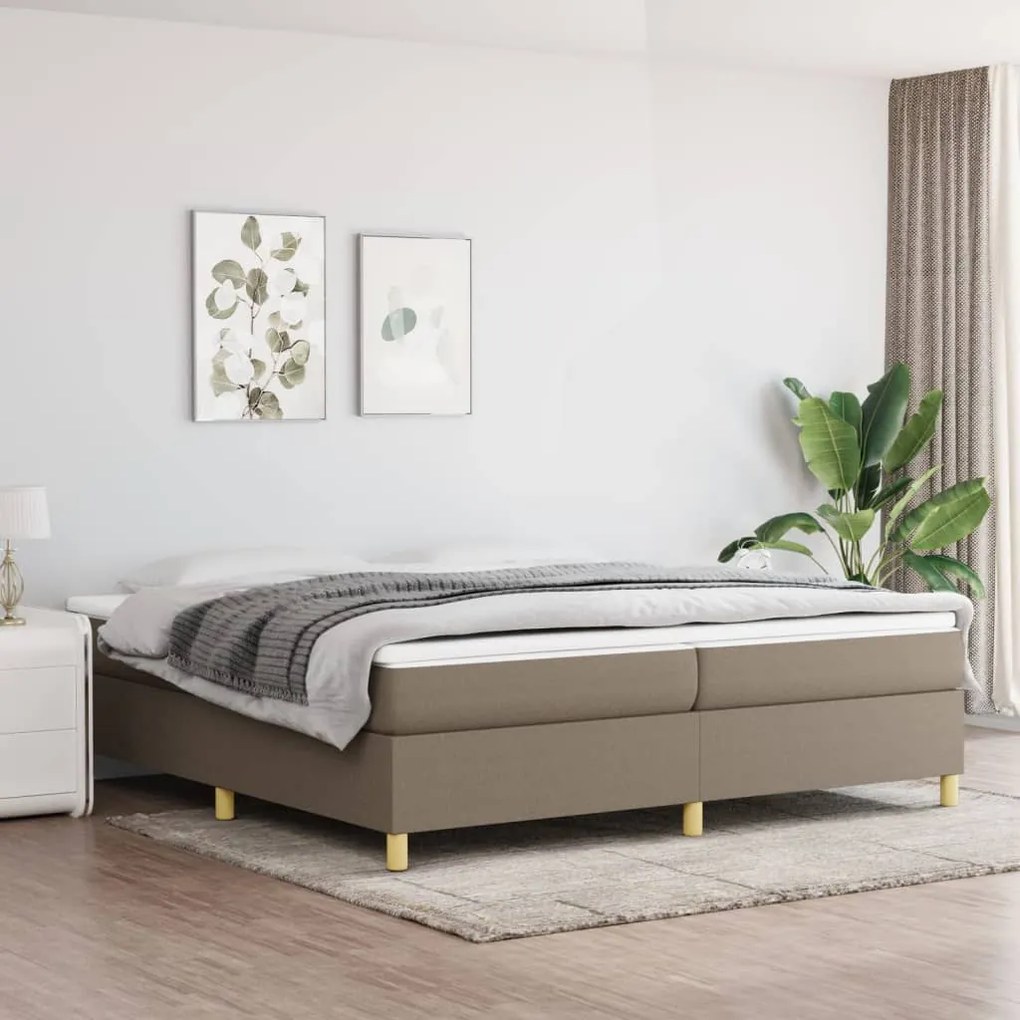 Rám postele s boxspringem taupe 200 x 200 cm textil 3120989