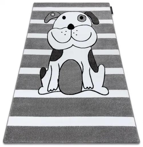 Dětský kusový koberec PETIT Pes šedý Rozměr: 140x190 cm | BIANO