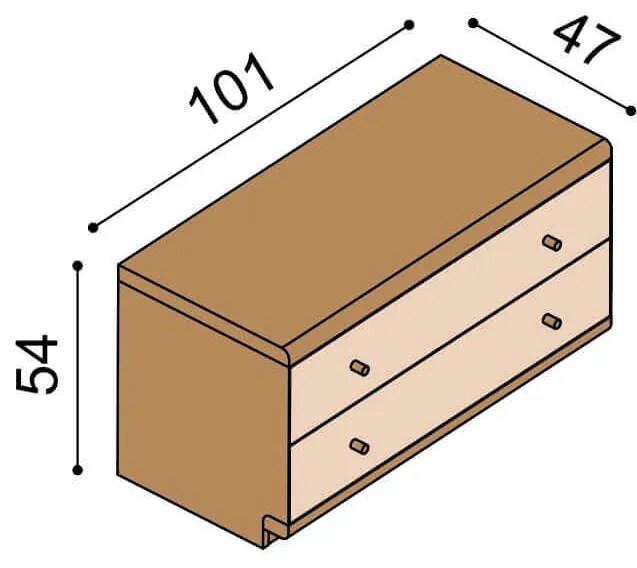 Komoda JELÍNEK AMANTA AM2Z2 Materiál: Dub, Moření: Bělení