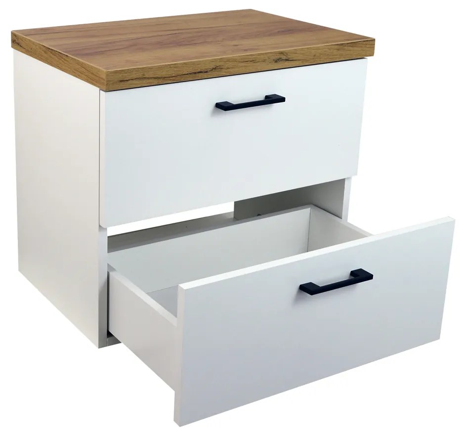 Comodo Koupelnová skříňka pod deskové umyvadlo Agria 60-HD - bílá/zlatý dub