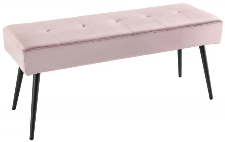 Lavička Boutique 100cm růžový samet/ 43322