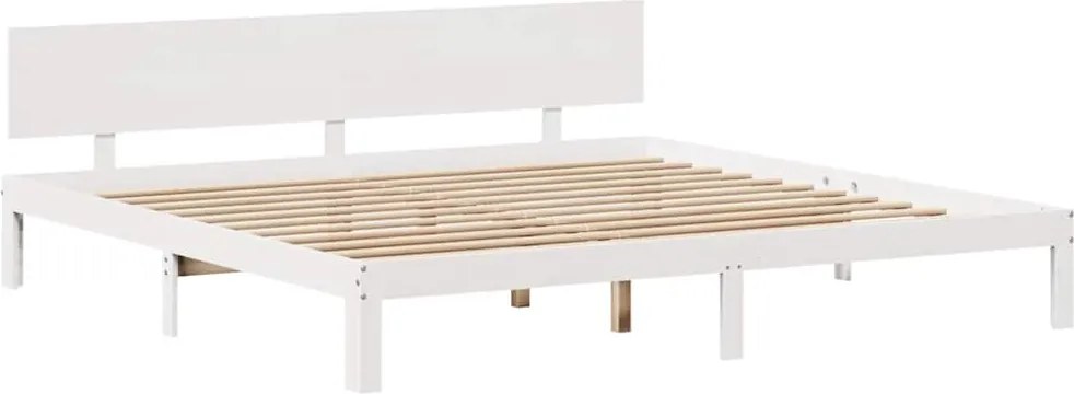 Rám postele se zásuvkami bílý 200 x 200 cm masivní borovice 3301993