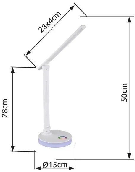 Globo 58445W - LED RGBW Stmívatelná stolní lampa GERALDO LED/5W/230V + LED/2W