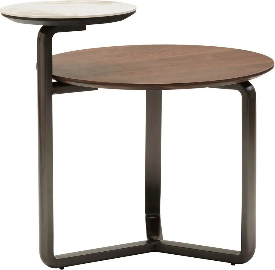 Hnědý kulatý konferenční stolek z eukalyptového dřeva 55x67 cm Imperia – Premier Housewares