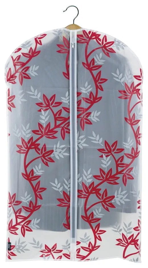 Červenobílý obal na oblek Domopak Living, délka 100 cm