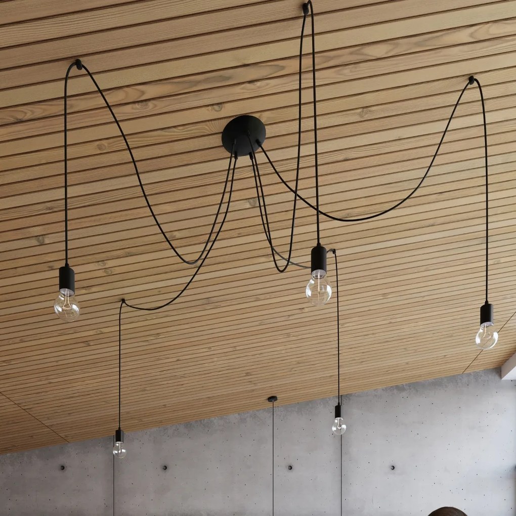 Sollux Lighting Nástěnné svítidlo EDISON černé