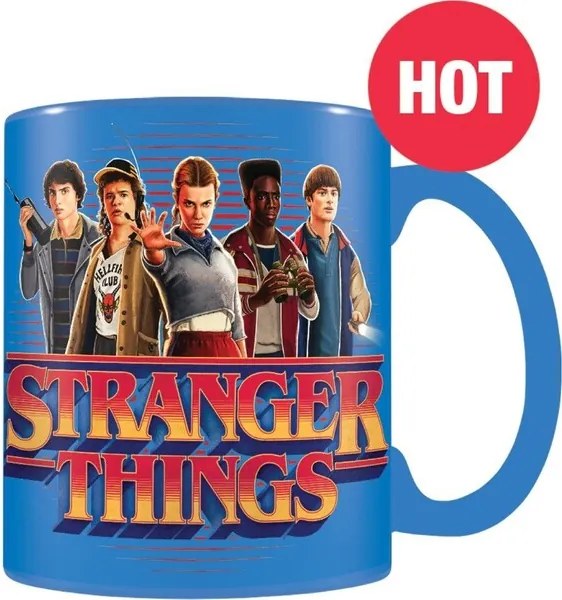 Hrnek Stranger Things - Characters S5 315 ml(měnící se motiv) Modrá