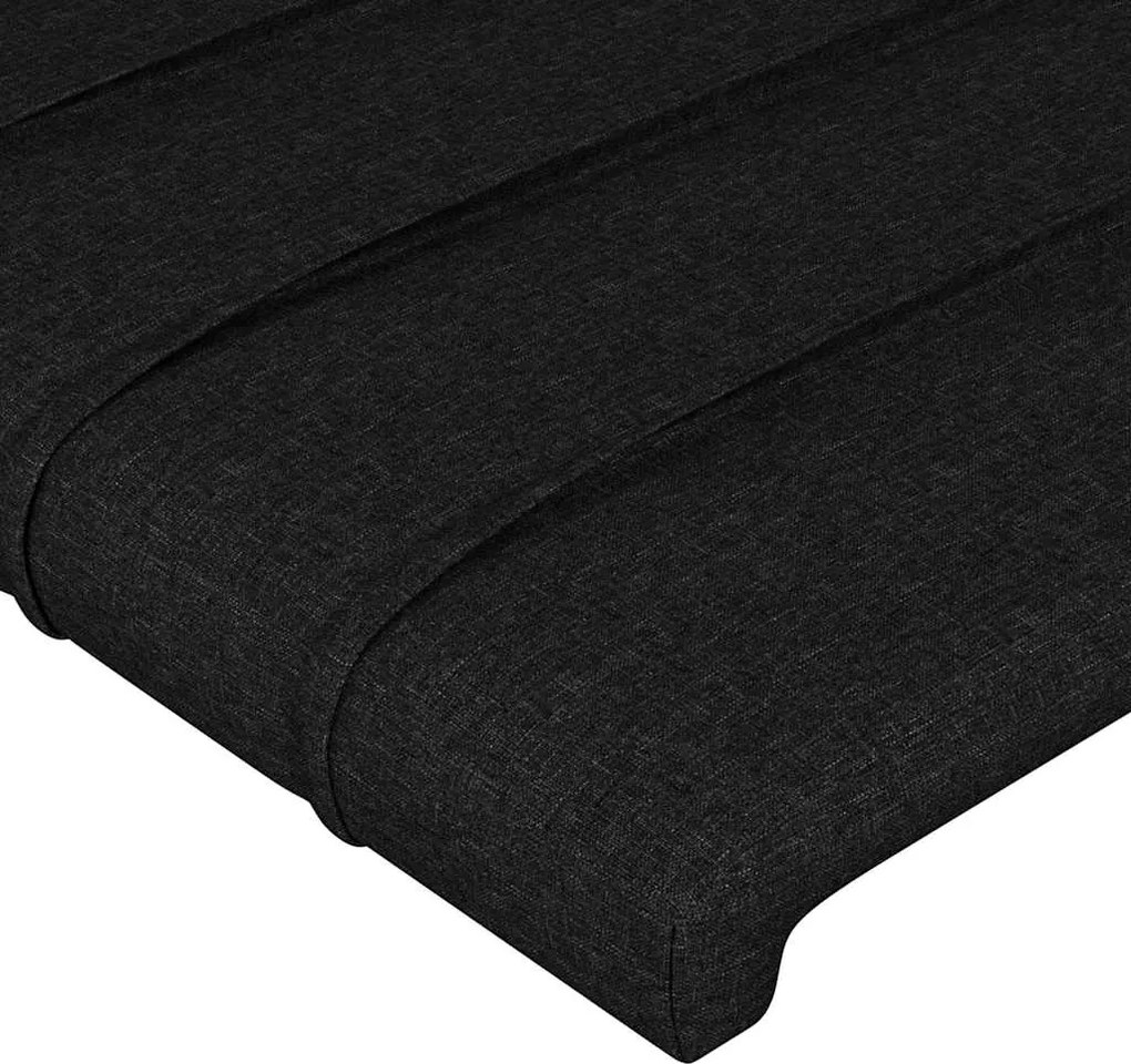 Čelo postele s LED černé 100x5x118/128 cm textil 3122556