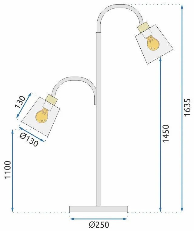 Toolight - Podlahová lampa APP924-2F, černá, OSW-06328