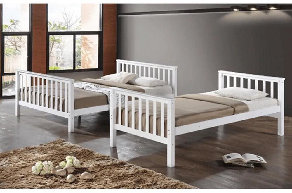 Patrová rozložitelná postel, bílá, BAGIRA
