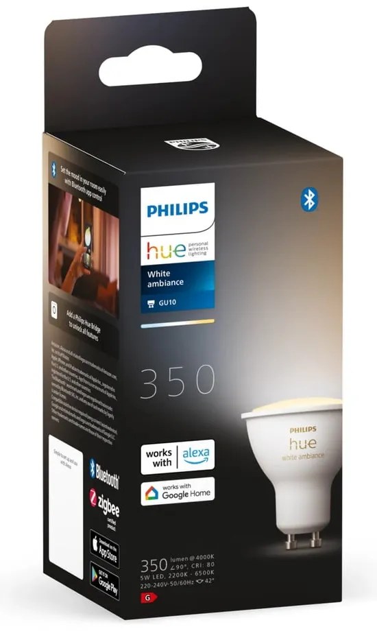 LED smart žárovka GU10, 4 W White ambiance – Philips Hue