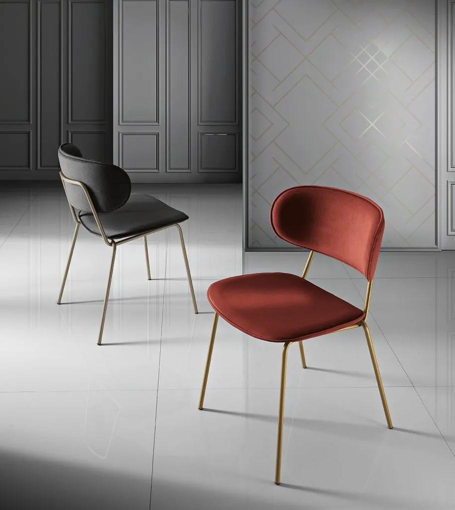 Max Home Designová židle Kristy vzorník tkaniny: crystal 06, nohy: kovové zlaté RAL 1036
