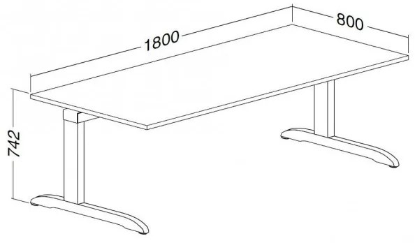 Stůl ProOffice C 180 x 80 cm