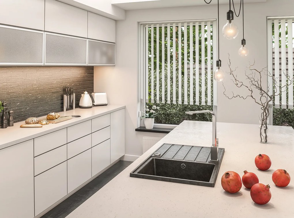Laveo Margarita, 1-komorový granitový dřez 790x490x230 mm, černá, LAV-SBM_711T