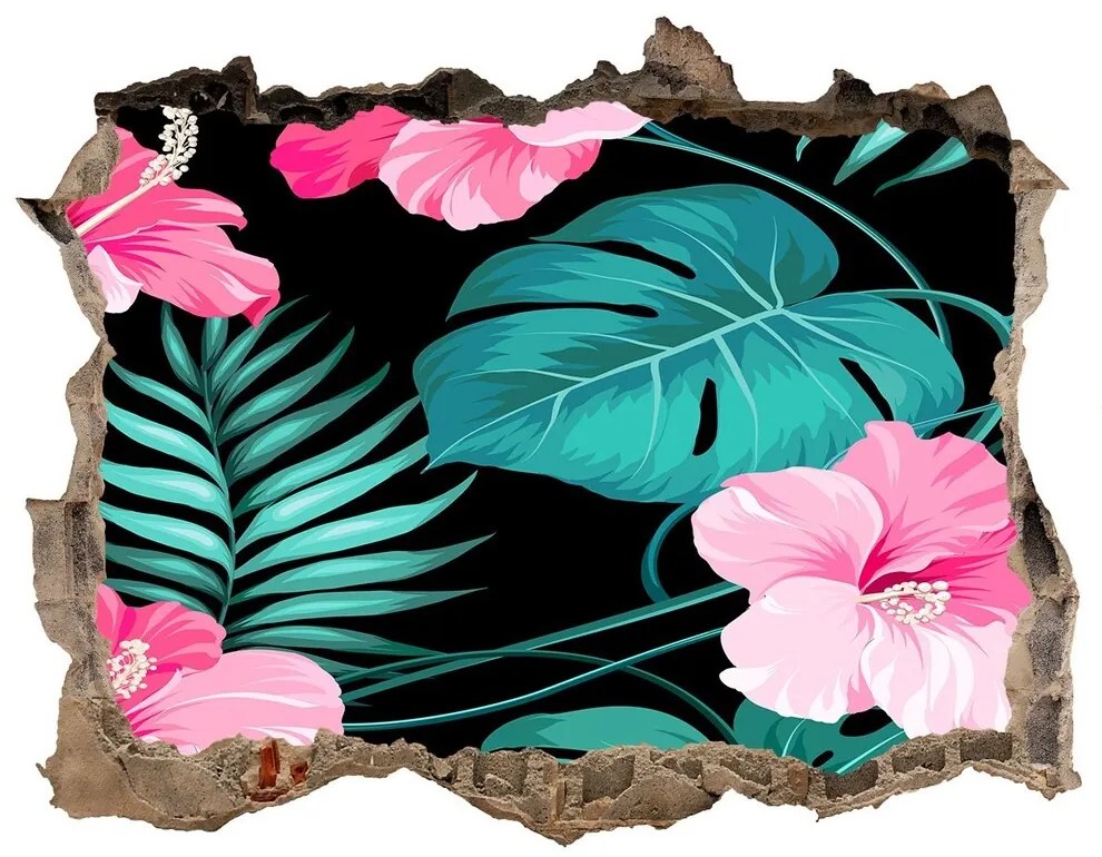 Wallmuralia Nálepka fototapeta 3D na zeď Tropické květiny 95x64 cm