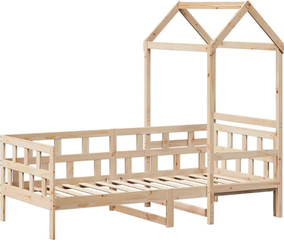 Válenda se střechou 80 x 200 cm masivní borové dřevo 3282237
