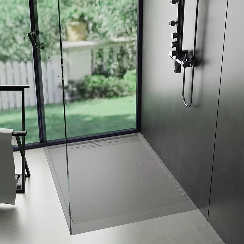 BPS-koupelny Obdélníková akrylátová sprchová vanička HYD-OSV-DEKO 120x80 šedá