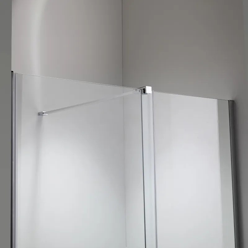 BPS-koupelny Posuvné sprchové dveře HYD-ATA 90 chrom/transparent pro instalaci do niky - bez vaničky