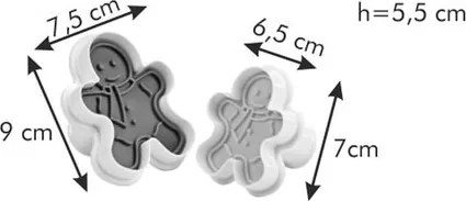 TESCOMA Vykrajovátka s razítkem DELÍCIA, 2 ks, panáčci