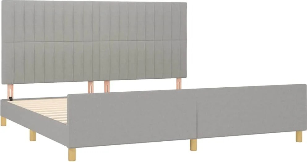 Rám postele bez matrace světle šedý 200 x 200 cm textil 3125243
