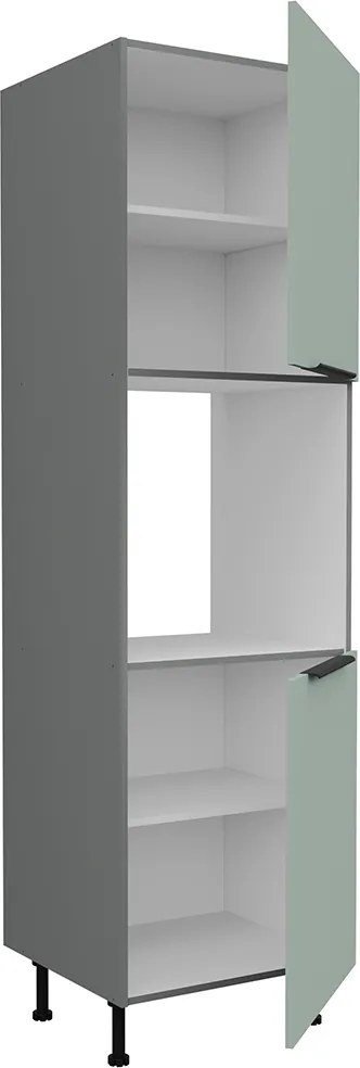 ARIA sa | vysoká skříňka 60 DP-215 2F na vestavnou troubu | 60 cm | ANTI FINGERPRINT povrch | antracit/aquamarine