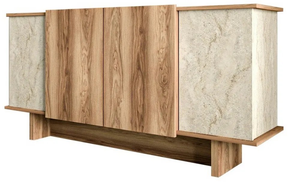 Skříňka Diana Travertine and Walnut