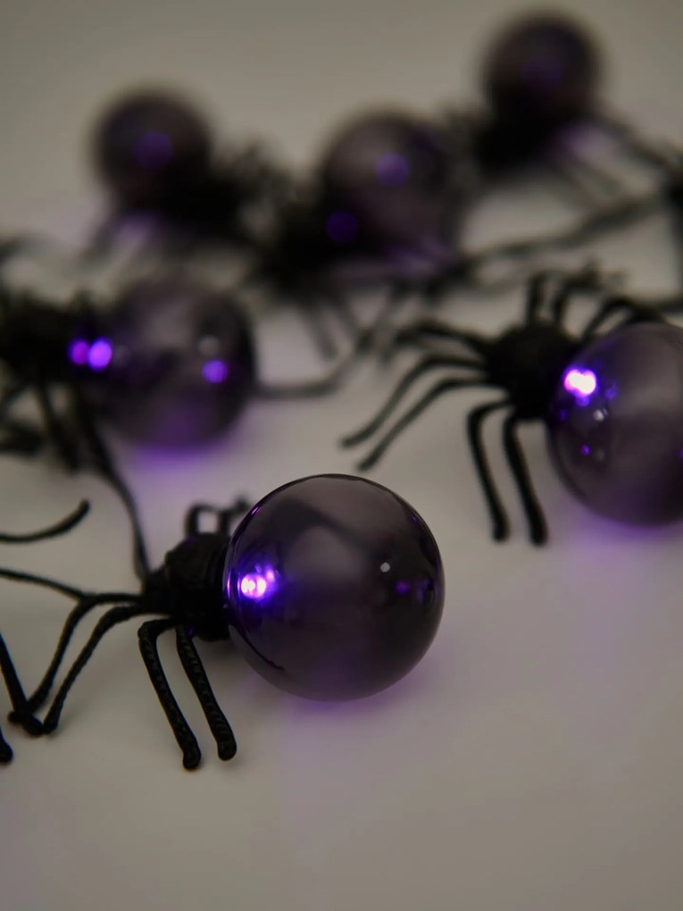 Sinsay - Halloweenská LED girlanda s motivem pavouků - černá