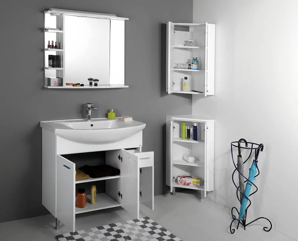 Aqualine Aqualine, ZOJA/KERAMIA FRESH skříňka rohová 35x78x35cm, bílá, 50321