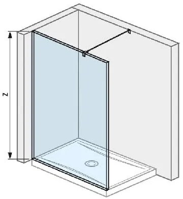 Jika Pure - Skleněná stěna boční, 120x200 cm, s úpravou Jika Perla Glass H2674230026681