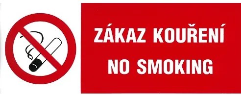 Zákaz kouření - No smoking 210x70mm - samolepka