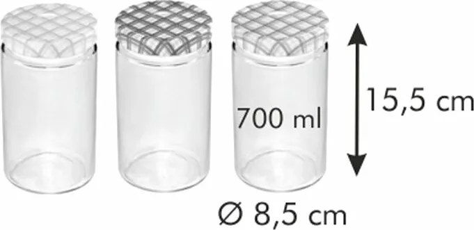 Tescoma Della Casa 895116 Zavařovací sklenice 700 ml 3 ks , 700 ml