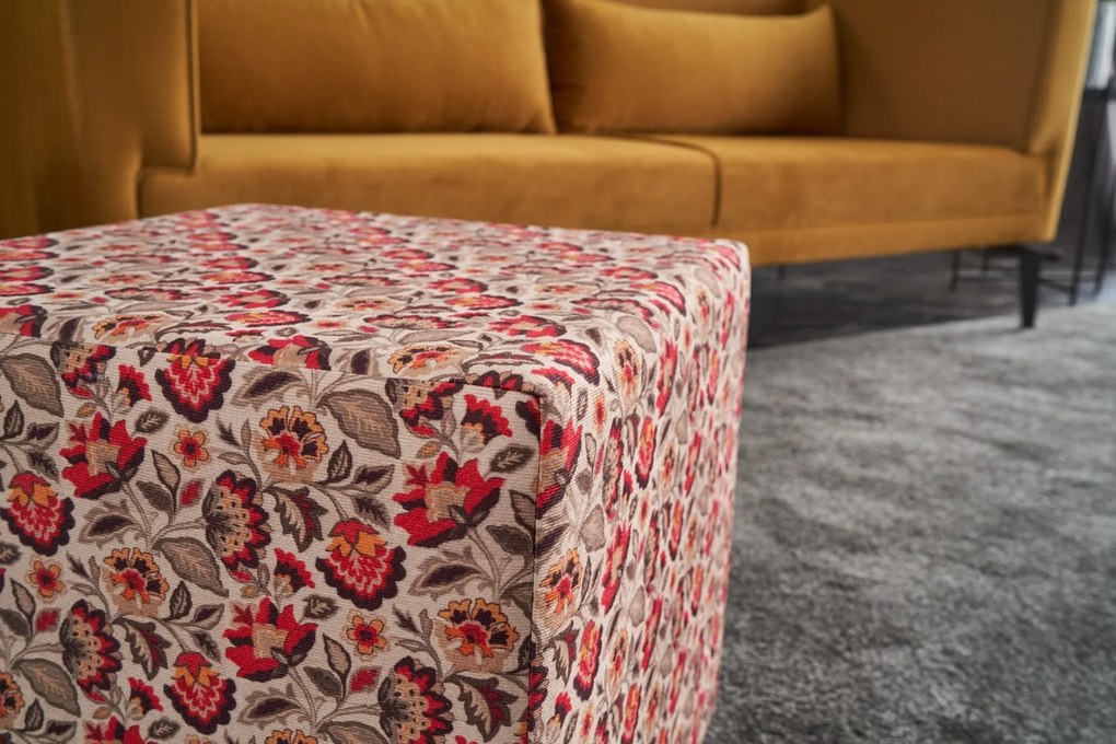 Atelier del Sofa Taburet Aria Puf Kare, Vícebarevná