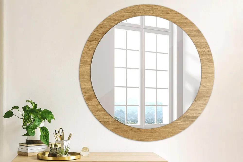 Kulaté dekorativní zrcadlo Textura dřeva fi 80 cm