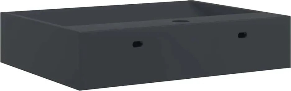 Umyvadlo 60x38x11 cm minerální/mramorový kompozit antracitové 155985