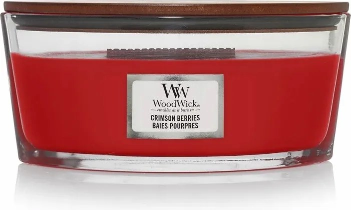 WoodWick vonná svíčka s dřevěným knotem Elipsa Crimson Berries 453,6 g