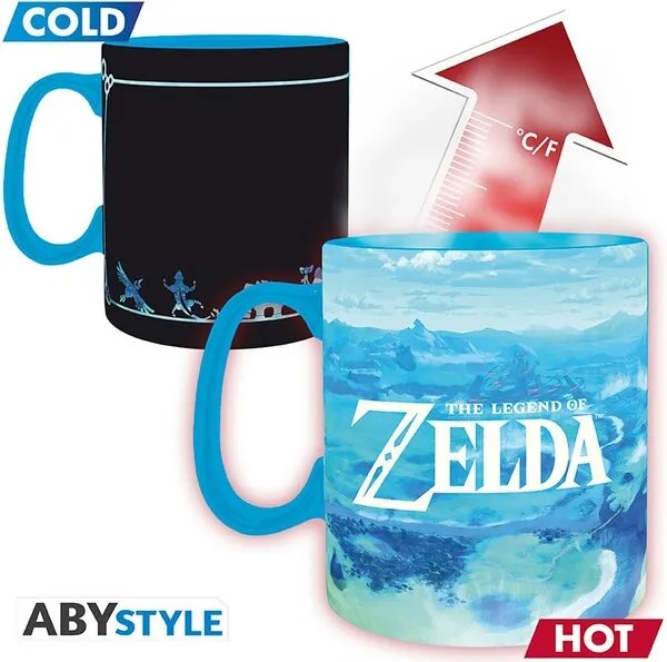 Hrnek Abysse Corp The Legend of Zelda - Breath of the Wild (měnící se motiv) 460 ml Vícebarevná