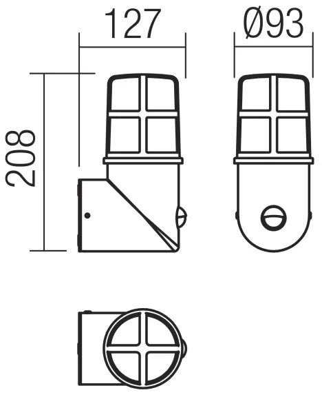 Redo 90201 - Venkovní svítidlo se senzorem TRITON 1xE27/28W/230V IP54 černá