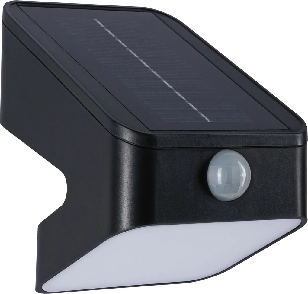 P 94608 Solární LED osvětlení zdí Lesly pohybové čidlo (IR) IP65 hranaté 113x126mm 3000K 5,5W antracit umělá hmota - PAULMANN