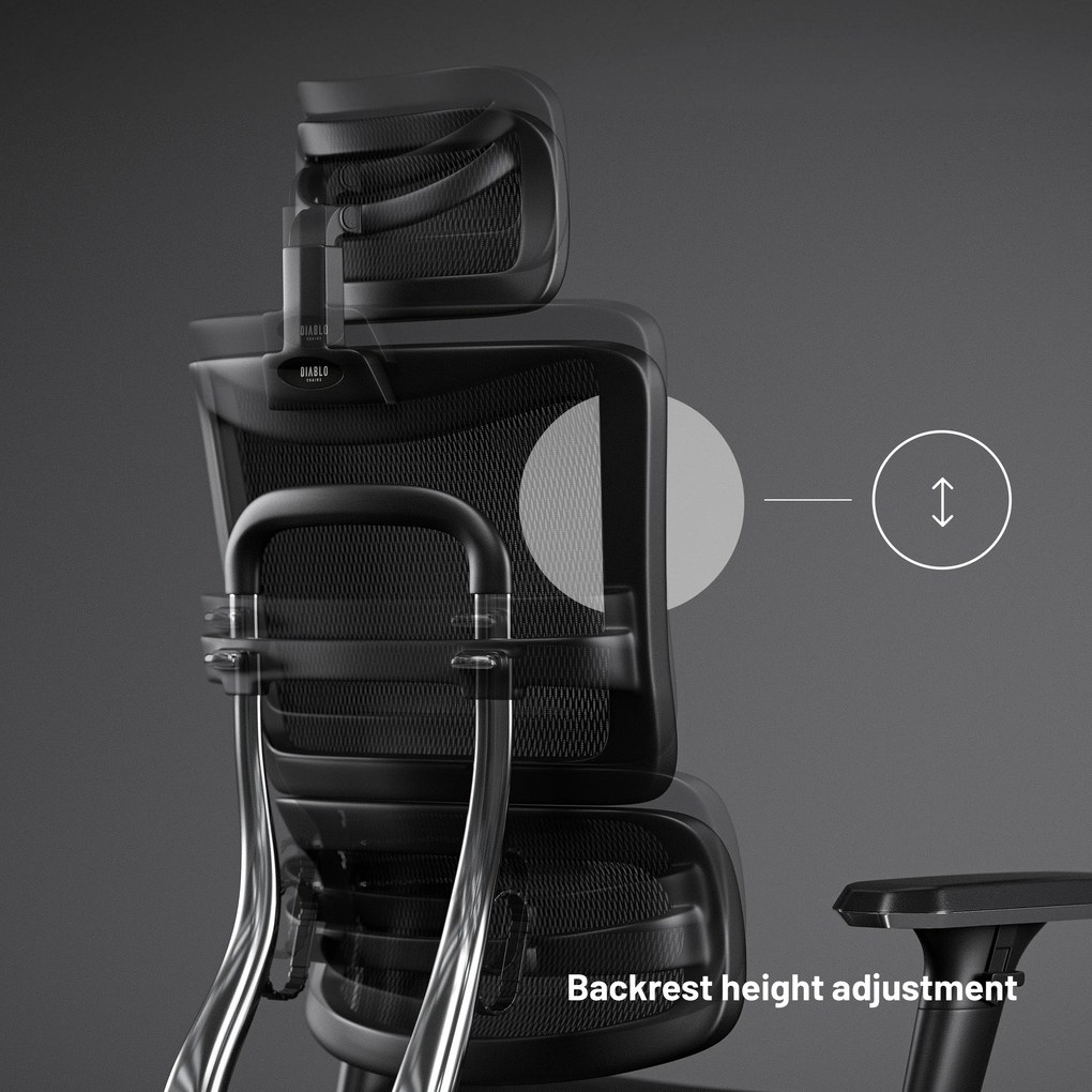 Ergonomická kancelářská židle s podnožkou Normal Size, černá: Diablo V-Master