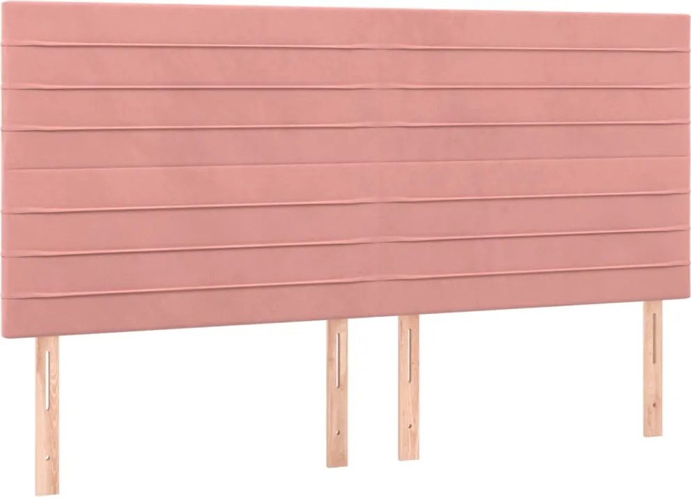 Box spring postel s matrací růžová 180x200 cm samet 3137922